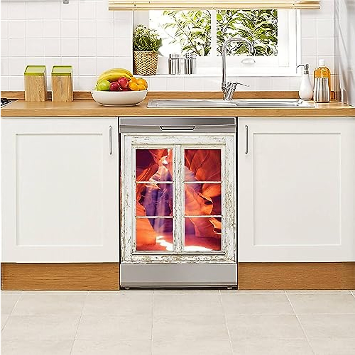 Dishwasher Magnet Cover Upper Antelope Magnetic Refrigerator Stickers Decorative Appliance Cover Fridge Panels Metal Door Garage 23x26in
