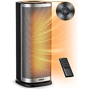 Dreo Space Heaters for Indoor Use, 1500W Fast Heating Ceramic Electric & Portable Heaters with Thermostat, 70° Oscillating with Tip-over & Overheat Protection, Remote, 12H Timer, for Office Bedroom