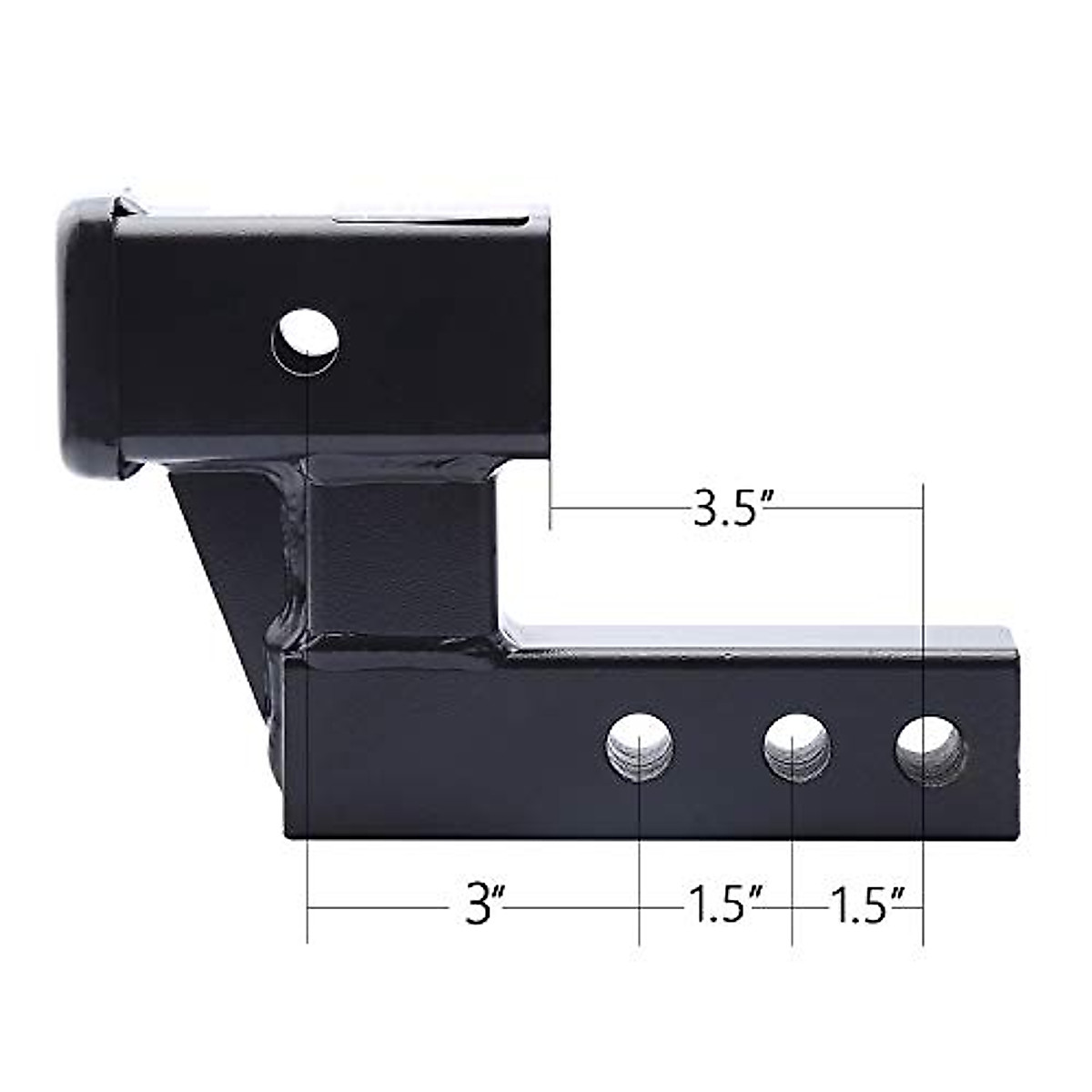HITOWMFG 2Inch Trailer Hitch Receiver Extension with 4 inch Rise/Drop, Solid Shank