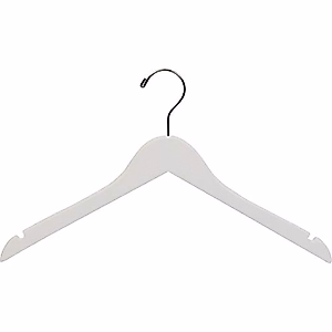 The Great American Hanger Company Wooden Suit Clothing Hangers, Box of 100, White Finish - 200222-100