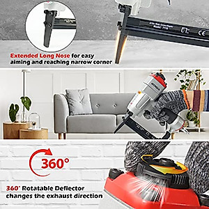 Dongya 7116L Pneumatic Upholstery Stapler with Long Nose, 22 Gauge 3/8'' Crown, 1/4''to 5/8'' 3/8'' Length Fine Wire Crown Stapler, Air Power Staple Gun for Furniture & Wood & Upholstering