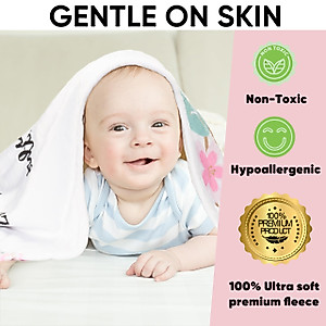 Baby Monthly Milestone Blanket Floral, First 12 Months Baby Milestone Blanket for Baby Girl, for Newborn Girls, Newborn Essentials Photo Blanket for Age and Growth 40x50