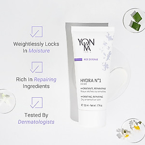 Yon-Ka Daily Reparative Moisturizer, Hydra No. 1 Creme - Rich Anti-Aging Skincare with Hyaluronic Acid, Vitamins A, C & E for Dry Skin, Paraben-Free, 50ml