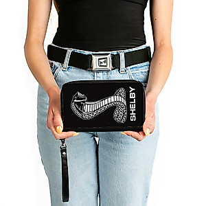 Buckle-Down Women's PU Zip Around Wallet Rectangle-Shelby, 7.5"x4.5"