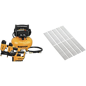 BOSTITCH Air Compressor Combo Kit, 3-Tool (BTFP3KIT) & 18 Gauge Brad Nails, 1-Inch, 1000 per Box (BT1309B-1M)