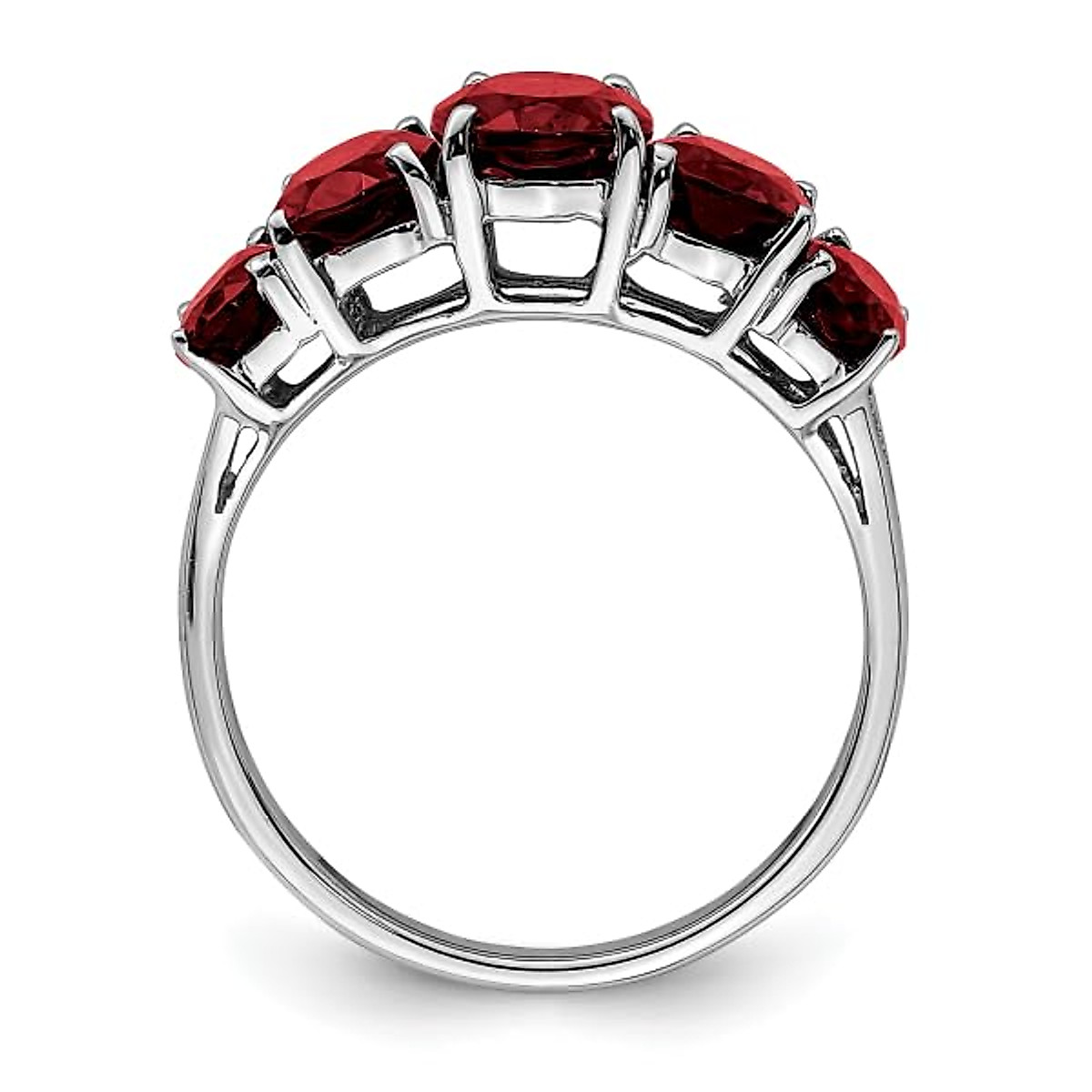 IceCarats 925 Sterling Silver Red Garnet Ring Gemstone Band Size 8
