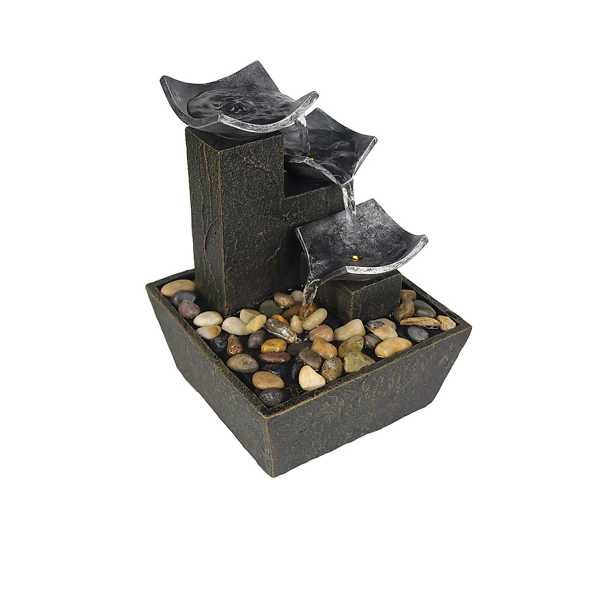 Warm Garden Relaxation Fountain Indoor Fountain Metal Like Fountains Fountain for Interior Decoration Tabletop Fountains