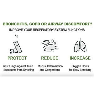Asthma Relief,Bronchial Health,Lung Cleanse and Detox by OmniBreathe,30-Day Respiratory Wellness Supplement,Naturally Reduce Cough & Clear Mucus/Phlegm for Smokers in 24H,60 Veg Capsules(Read Reviews)