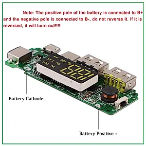 WSDMAVIS 1Pcs 18650 Charger Board Lithium Battery Charging Module Dual USB 5V 2.4A MiniType-C Power Bank Module DIY with Overcharge Overdischarge Short Circuit Protection LED Display