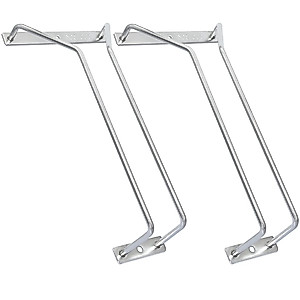 zoohot 8.85-Inch Wine Glass Rack - Under Cabinet Stemware Wine Glass Holder Glasses Storage Hanger Stainless Steel Organizer for Bar Kitchen(1 Rows, 2 Pack)