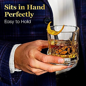 EdelweissPeak Bourbon Glasses Set of 4 in a Gift-Ready Box - Heavy Whiskey Glasses set of 4 with Mountains on Sides - Scotch Glasses Set 4 - mt Everest Expedition Whiskey Gifts for Men Series