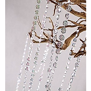 KUPOO 99 ft Clear Crystal Like Beads by The roll - Wedding Decorations (Colorful)