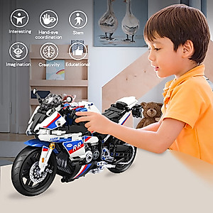 WINNER SPACE 1/6 Racing Motorcycle Toy Building Blocks Kit,Stem Bricks Sets,Toys for Boys & Adults,Build A Model Motorcycle,Suspension (819 Pieces)
