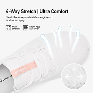 ALEADER Womens Tennis Shoes Slip On Nurse Shoes for Walking Running Trainning Wokout Sneakers White Peach Size 6 US