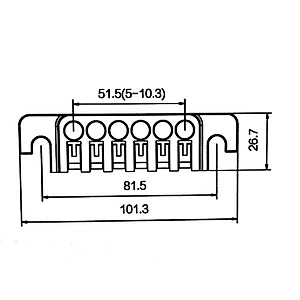 Guyker Guitar TP-6 Bridge Stop Bar - Vintage 70's Bridges Tailpiece with Studs and Inserts Replacement Compatible with LP Les Paul SG ES 6 String Electric Guitar(Black)