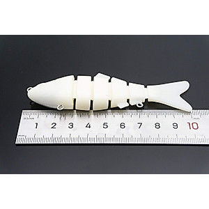 Free Eye 5pcs Unpainted 6 Multi Jointed Swim Bait Fishing ABS Lure Body 101mm 18.55g Blank Lures White 6S