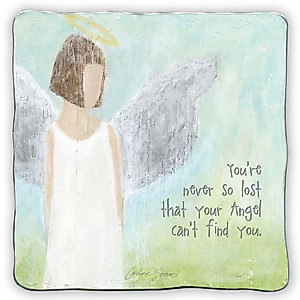 Cathedral Art SIM141 Angel Saying Art Metal Square Plaque, 5-Inch