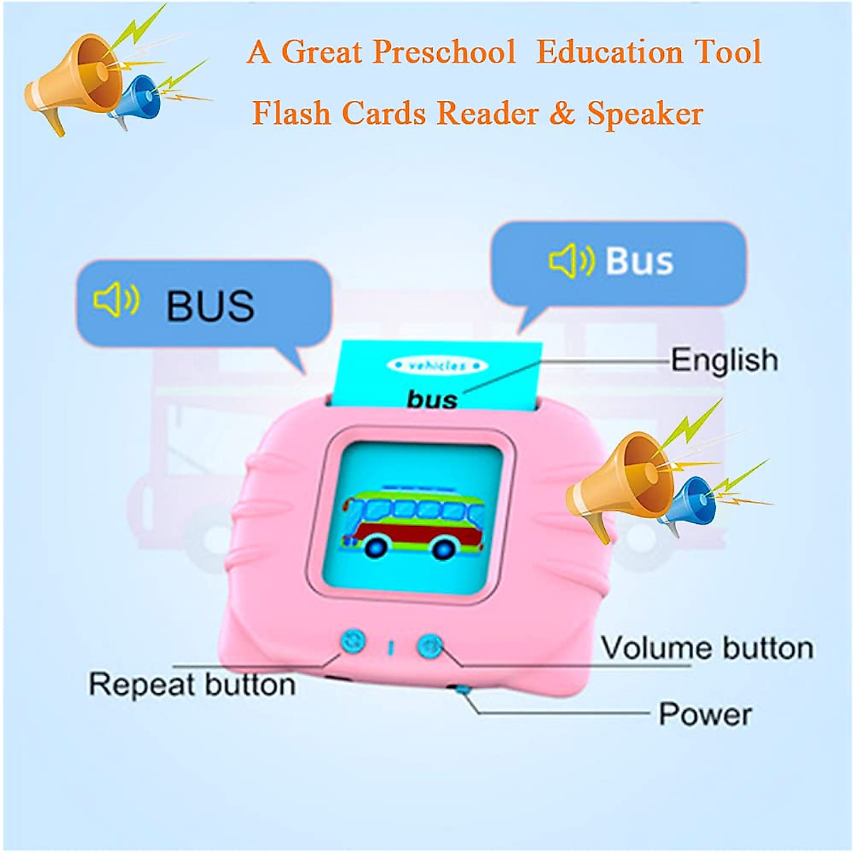 Qateisce Talking Flash Cards for Toddlers 2-4 Years, Electronic Preschool Card Reader with 112 PCS Flashcards & 224 Animals Learning Words, Educational Interactive Learning Toy Gift for Kid Toddlers