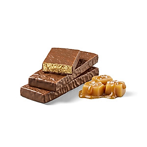 think! Protein Bars with Chicory Root for Fiber, Digestive Support, Gluten Free with Whey Protein Isolate, Salted Caramel, Snack Bars Without Artificial Sweeteners, 1.4 Oz (10 Count)