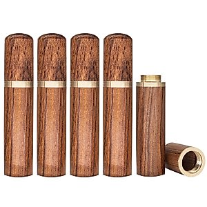 ForFine Needle Storage Portable Wooden Sewing Needle Case Pocket Box Handmade Craft Needle Holder for Store Embroidery Needle, Toothpick, Pill, Bead (5 Packs)