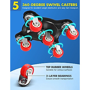 AIDCARRY Furniture Dolly, Heavy Duty Furniture Movers with 5 Wheels