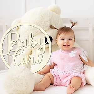 Baby Girl Wood Sign Baby Shower Decorations for Girl Cutout Wooden Baby Announcement Sign Baby Shower Photobooth Props for Gender Reveal Party Supplies