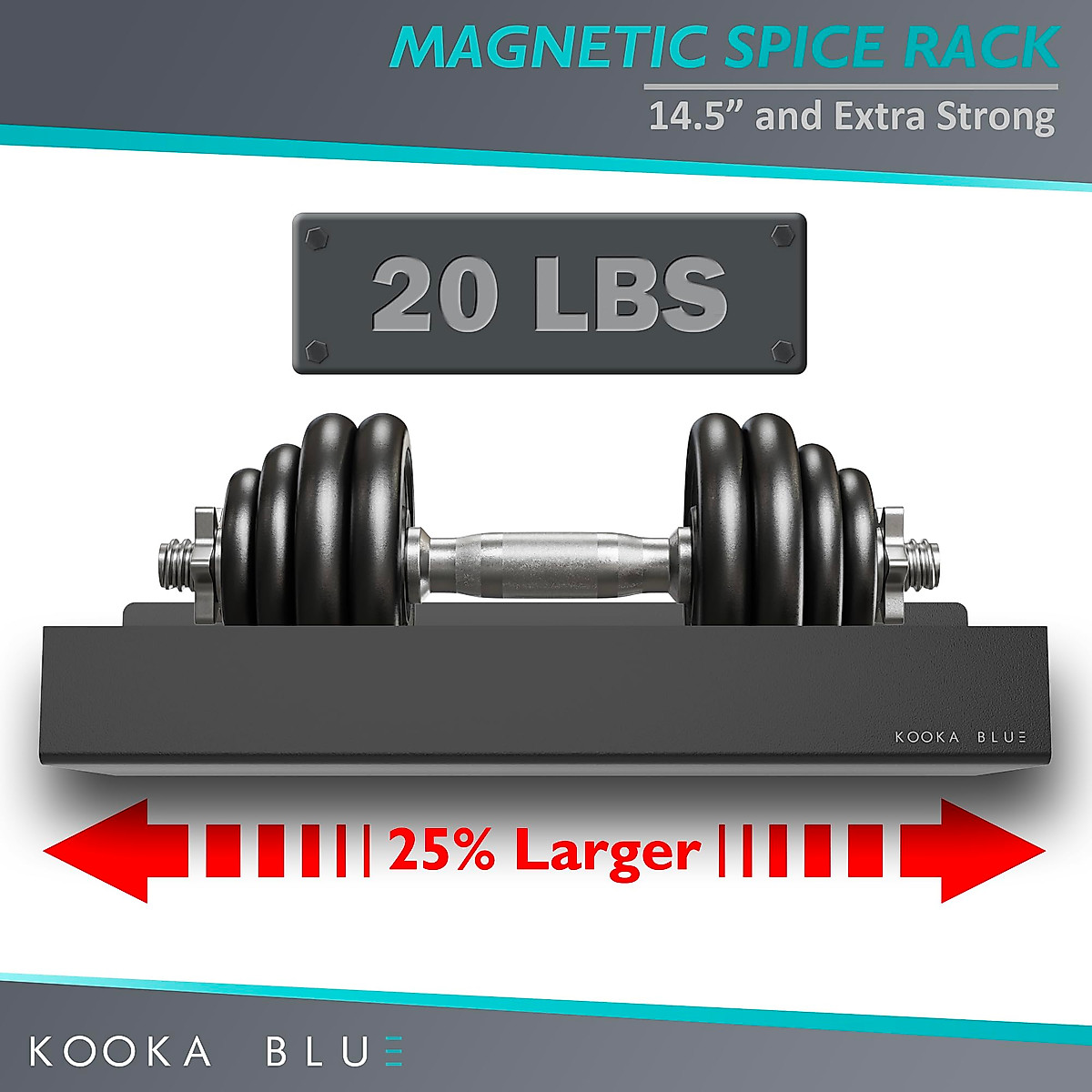 Knife Magnetic Strip For Fridge or Wall Plus 2 x Extra Large Magnetic Refrigerator Shelf. Commercial Strength Magnetic Knife Holder and Magnetic Kitchen Shelf. Magnetic Knife Strip and Shelves