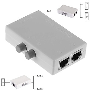 FocusFoto Mini 2 Ports 1x2 or 2x1 RJ45 Network Ethernet Manual AB Sharing Selector Switch Box Splitter Sharing Box White