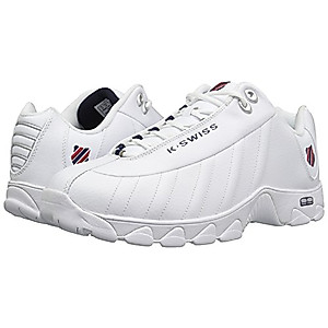 K-Swiss Men's ST329 CMF Sneaker, White/Navy/Red, 8 M