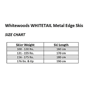 Whitewoods Whitetail Adult Metal Edge Backcountry Cross Country NNNBC Ski Package: Skis, Bindings, Boots, Poles (180 cm Skis, EU Boot Size: 48)
