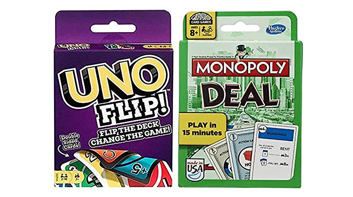 UNO Flip! & Monopoly Deal 2-Pack - Exciting Card Games