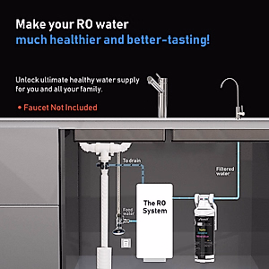 Frizzlife Reverse Osmosis System, Tankless 400 GPD Drinking Water Filtration System, with TAM3 Alkaline Remineralize Filter