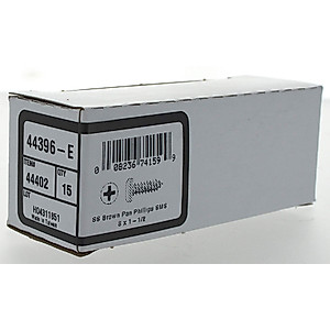 The Hillman Group 44402 8 x 1-1/2-Inch Brown Pan Head Phillips Sheet Metal Screw, Stainless Steel, 15-Pack