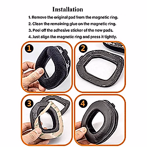 VEKEFF Replacement Ear Pads Cushion for Astro Gaming A50 A 50 Gen3 Gen4 A40 TR Headphones (Black)