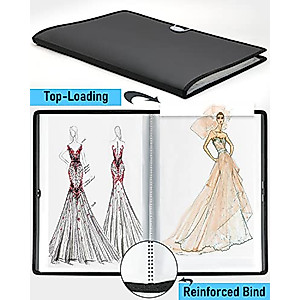 Nicpro Art Portfolio 11x17, Upgraded Large Portfolio Folder for Artwork with 30 Pockets Display 60 Pages, Presentation Book Binder with Protector Sleeves for Kids & Artists Drawing