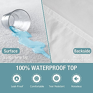 Bedecor Queen Waterproof Mattress Protector,Pee and Liquid Proof Cover for Pets, Elderly, and Incontinence, Fitted Deep Pocket for 9-18 Inch Deep