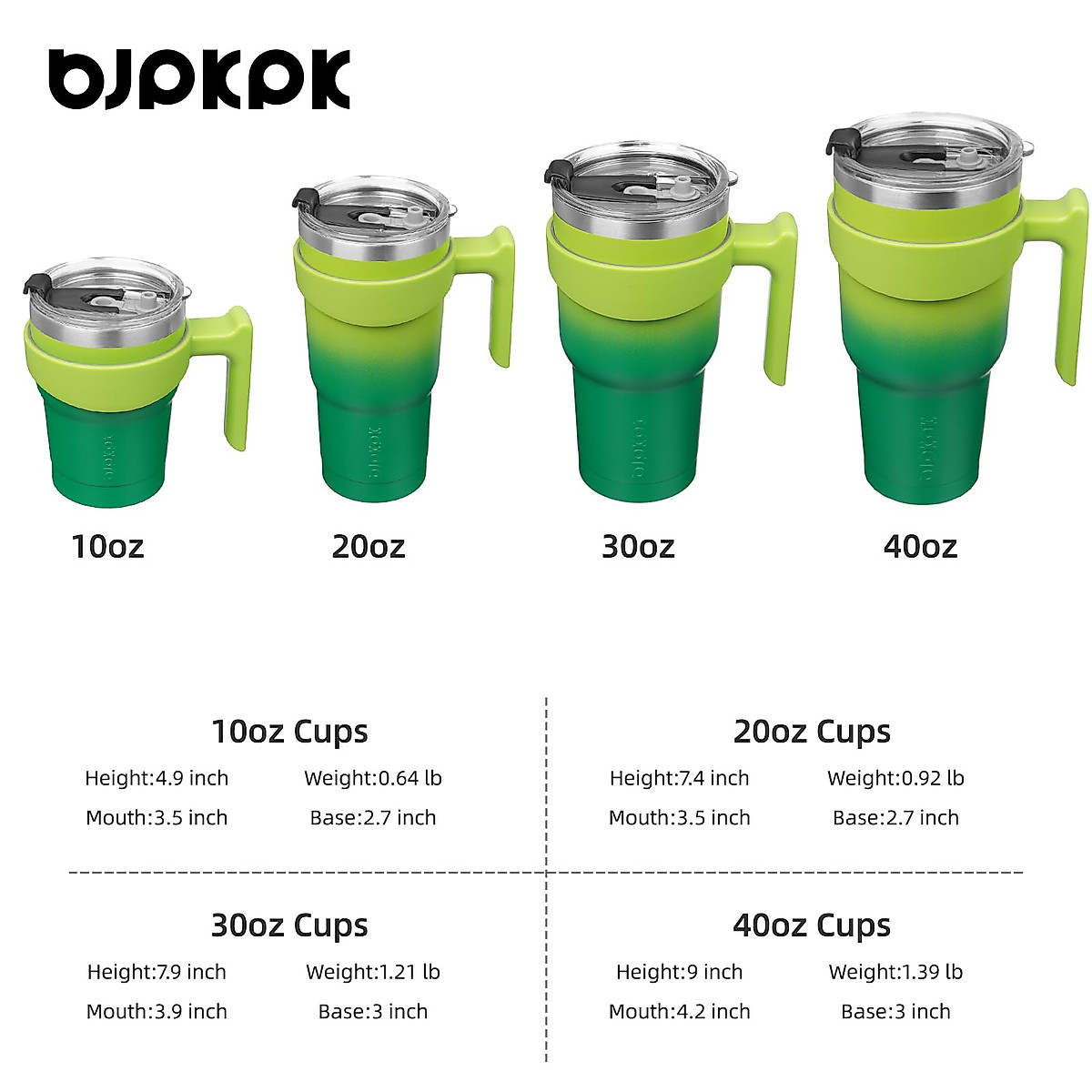 BJPKPK 40 oz Tumbler With Handle Insulated Tumbler With Lid And Straw Stainless Steel Travel Mug Coffee Cups,Bamboo Grove