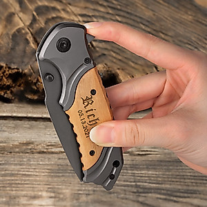 Mens Gifts - Engraved Pocket Knife With Box For Dad Him Husband Boyfriend Uncle Groomsmen - Best for Anniversary, Christmas, Fathers Day, Birthday