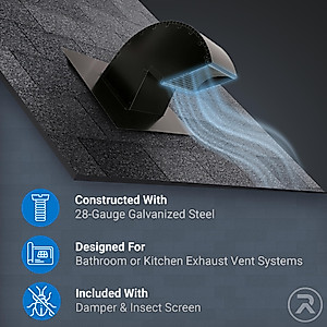 Goose Neck Painted Exhaust Roof Vent with Extension (6 Inch, Brown)