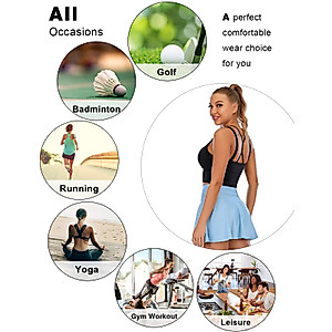 White Skorts Skirts for Women with Pockets Pleated Tennis Skirts Short Dance Skirts Mini Athletic Skirts White XL