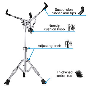 LOLUNUT Snare Drum Stand with Drum Sticks Holder,Adjustable Practice Drum Stand for 10-14 Inch Drum Pad,Snare Drum Beginners