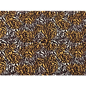 AMORNPHAN Set of 4 Tiger Leopard Animal Pattern Printed Cotton Quilting Fabric Bundle for Patchwork Needlework DIY Handmade Sewing Crafting Scrapbooking Precut 18 x 22 Inches (Set of 4 Pieces)