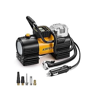 AstroAI Tire Inflator Portable Air Compressor (Up to 150 PSI) Tire Pump for Car 12V DC Digital Air Pump with 12 LEDs Super Bright Light for Bicycle, Motorcycle, Automotive Car Accessories