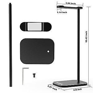 targeal Headphone Stand - Aluminum Gaming Headset Holder for Desk - Computer Game Hardware and Accessories - Gamer Storage Gifts for Men - Black