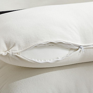 111.4" L-Shape Chenille Upholstered Sofa, Modern Modular Sectional 3 Seat Sofa Couch with Removable Ottoman and 5 Pillows for Living Room, Office Apartment (Beige-111)