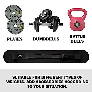 WOOTMIN hip thrust belt, fully upgraded hip thrust belt for dumbbells, more comfortable hip thrust belt, home gym hip thrust belt with wider and longer anti-slip pads (black)