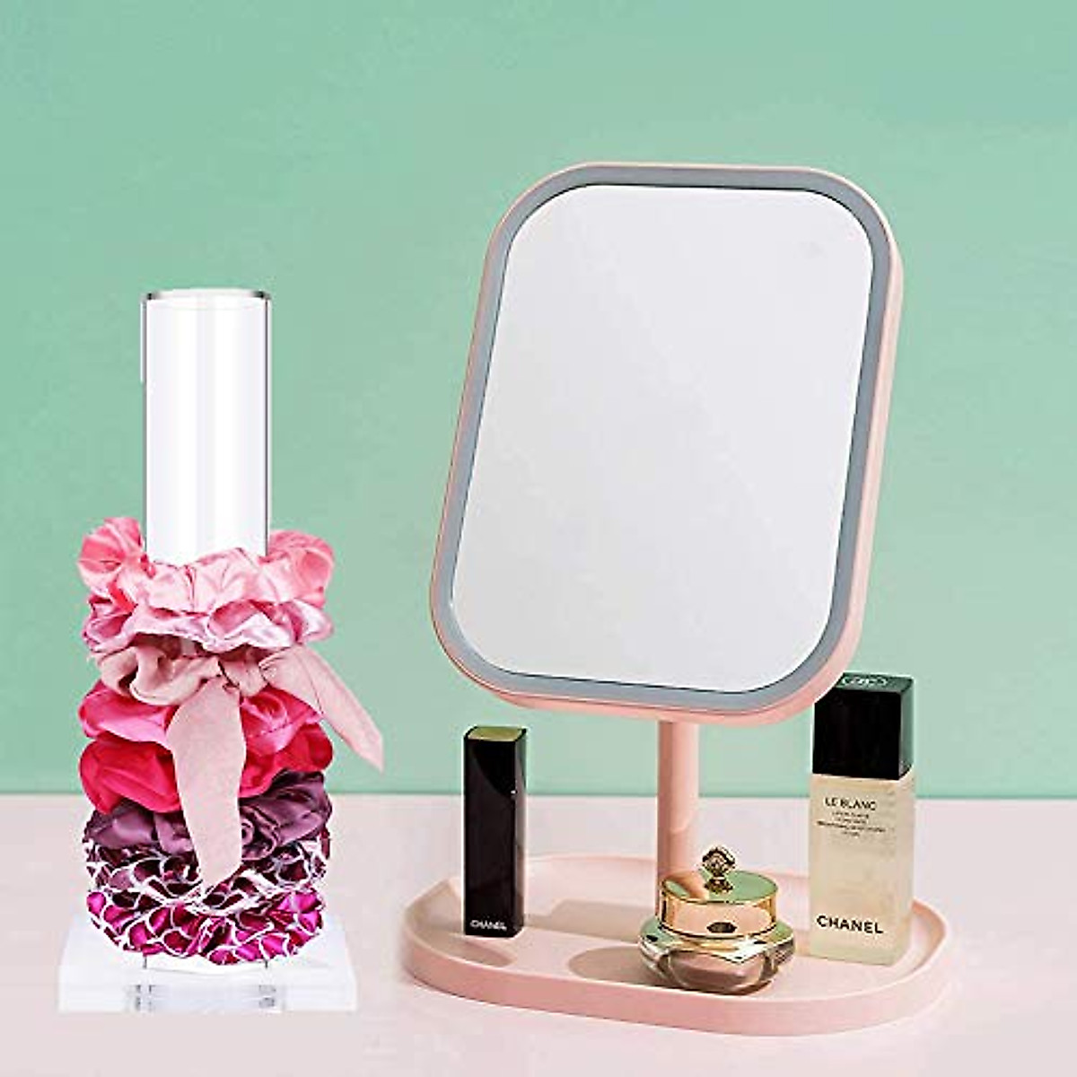 OAOLEER 2Pcs Scrunchie Holder Stand,Clear Jewelry Organizer for Teen Girl Women Gifts, The Perfect Scrunchy Display Organizer