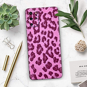 DesignSkinz Neon Pink Cheetah Animal Print Protective Vinyl Decal Wrap Skin Cover Compatible with The Samsung Galaxy S20 (Screen Trim & Back Glass Skin)