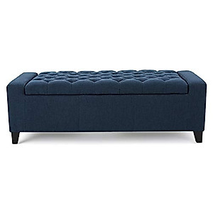 Christopher Knight Home Hikaru Fabric Storage Ottoman, Dark Blue Dimensions: 20.50”D x 51.00”W x 17.00”H
