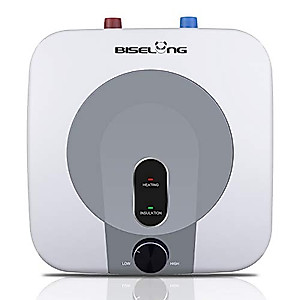 110V-120V 1.5Kw Electric Tank Hot 2.5 Gallon Water Heater Storage，Small Under Sink Counter RV TR Endless Trailer Kitchen Compact Point-of-Use,1 PCs 16” Long 1/2”FIP Stainless Steel Water Hoses 9.5L